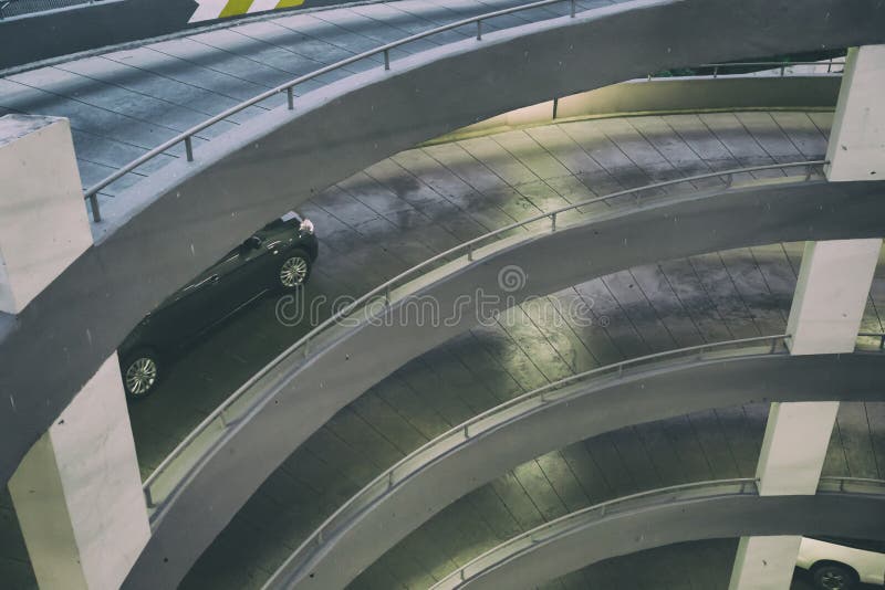 Circular Ramp in the Modern Multi-level Parking Stock Image - Image of ...