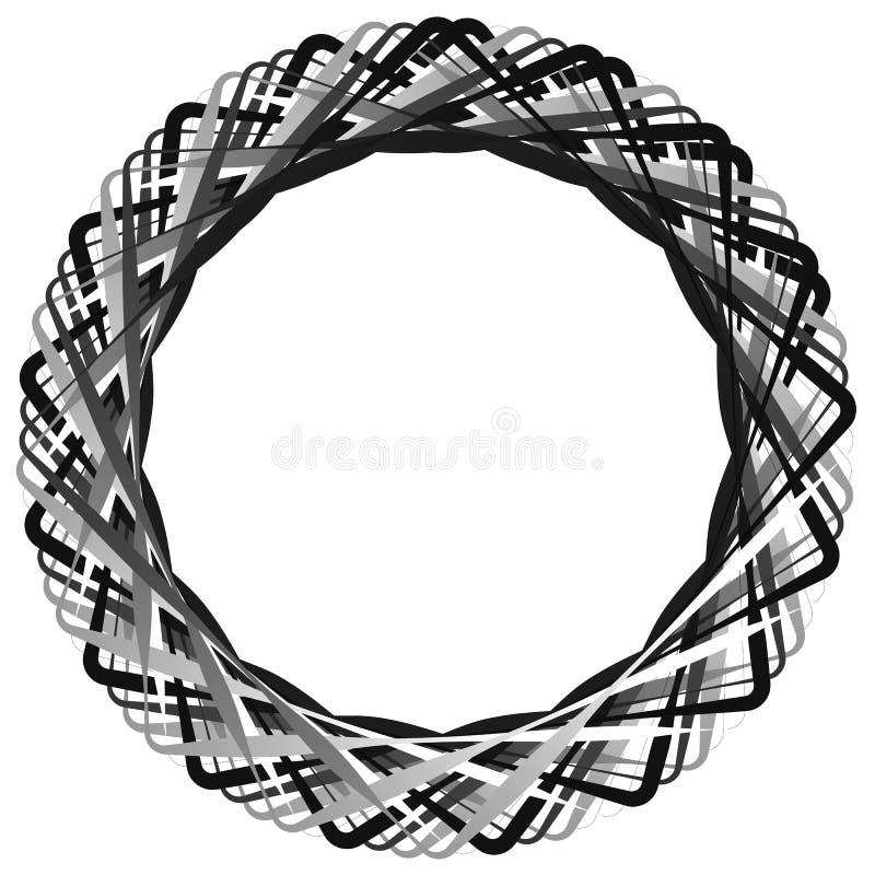 Circular Random Lines. Abstract Circle Monochrome Black and Whit Stock ...
