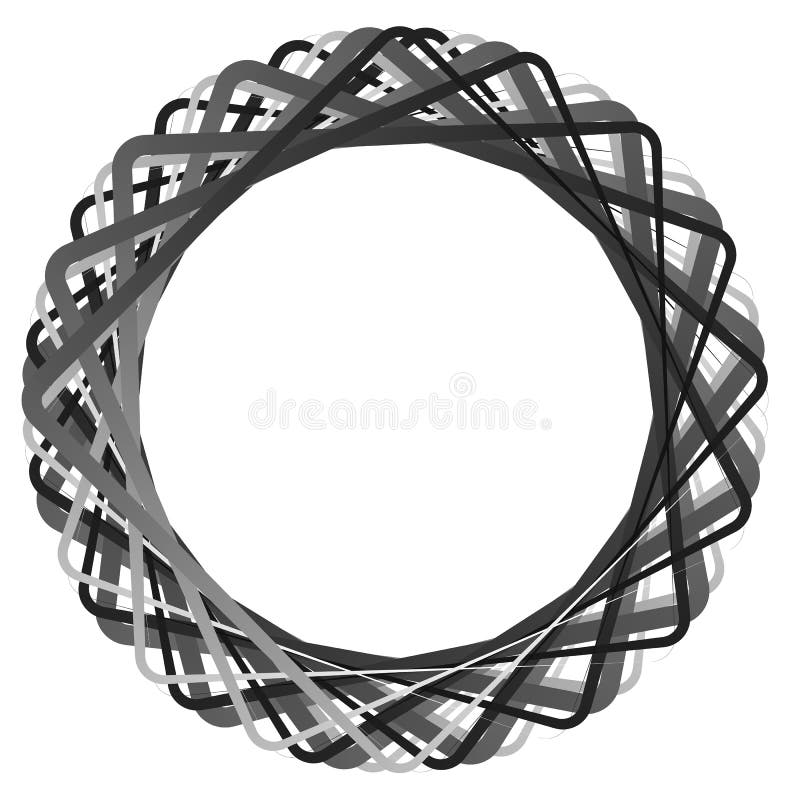 Circular Random Lines. Abstract Circle Monochrome Black and Whit Stock ...