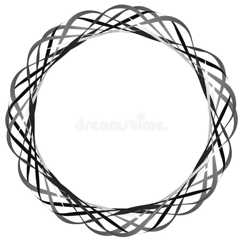 Circular Random Lines. Abstract Circle Monochrome Black and Whit Stock ...