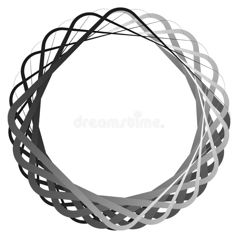 Circular Random Lines. Abstract Circle Monochrome Black and Whit Stock ...
