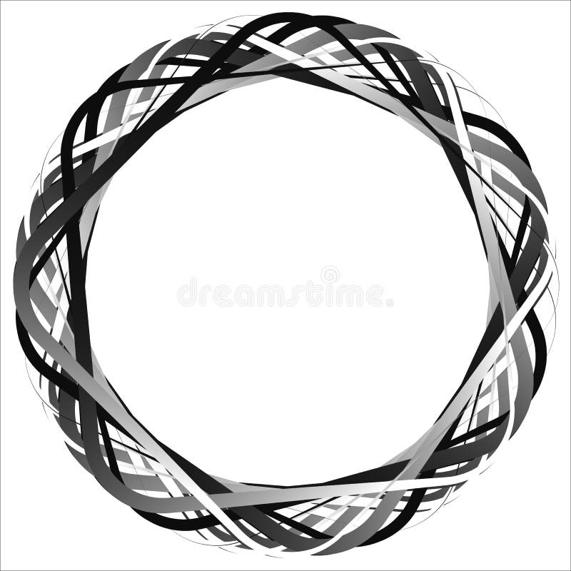 Circular Random Lines. Abstract Circle Monochrome Black and Whit Stock ...