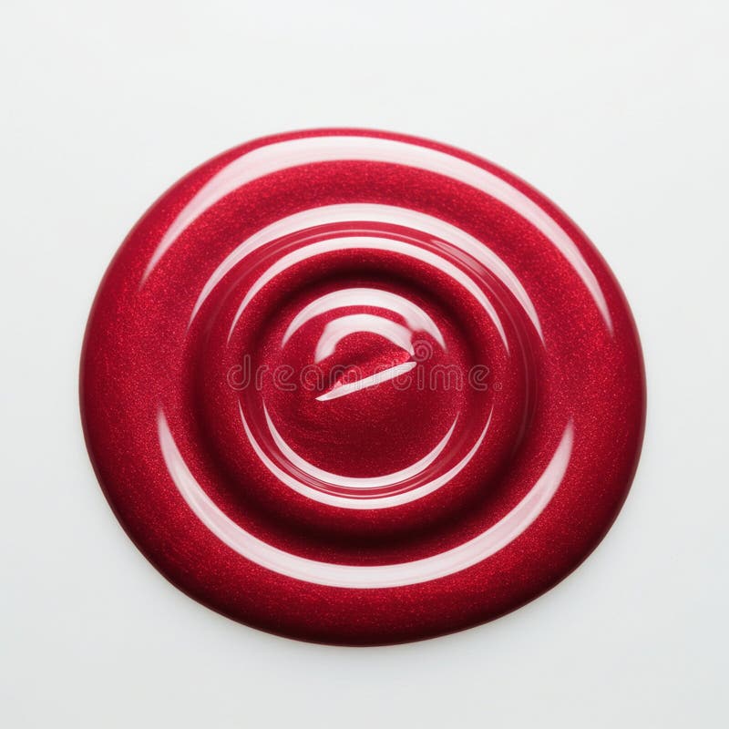 Circular Red Gloss Paint Blob on a White Background. the Shape Has ...