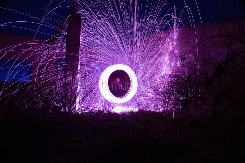 Circular Red Lights with Sparks Stock Photo - Image of circle, orange ...