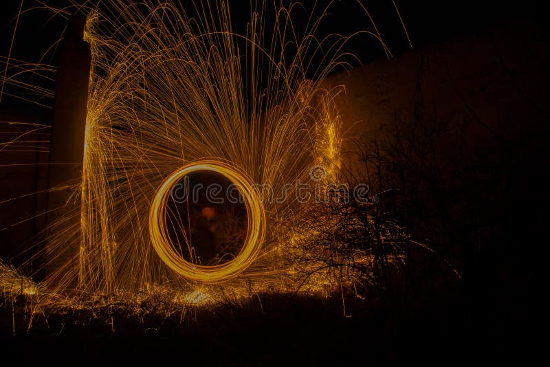 Circular Red Lights with Sparks Stock Photo - Image of danger, wool ...