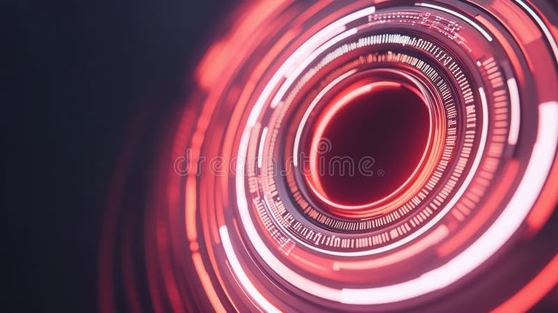A Circular Red and White Light with a Glowing Center, AI Stock Image ...