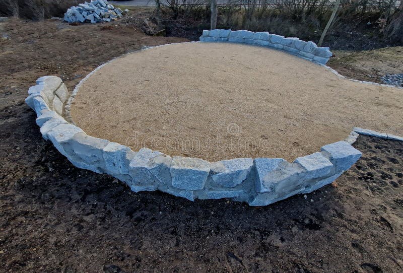 Circular Rest Stop with an Obelisk at the End of Path in the Park ...
