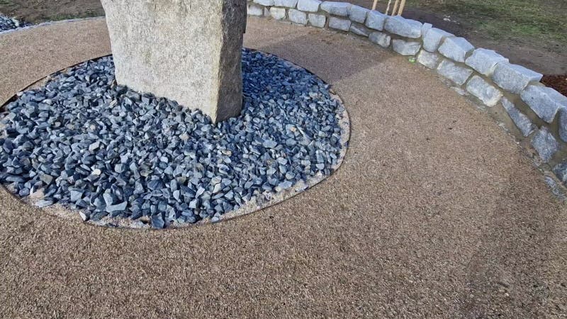 Circular Rest Stop with an Obelisk at the End of Path in the Park ...