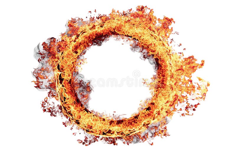 A Circular Ring of Fire, Featuring Dynamic, Swirling Flames in Stock ...