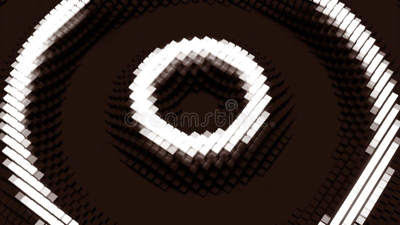 Circular Rings Moving in Waves To Center. Design. Pixel 3d Circles Move ...