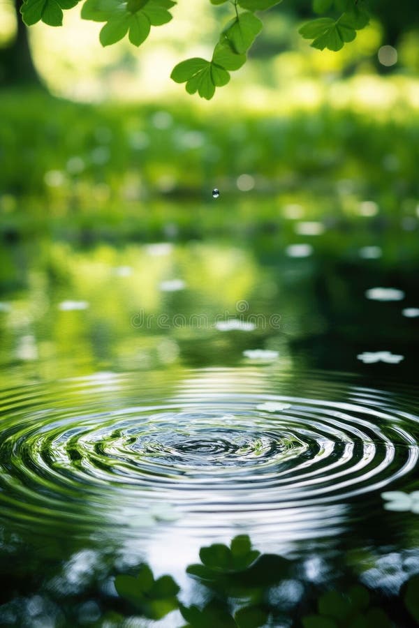 A Circular Ripple in a Pond of Water Stock Photo - Image of aquatic ...
