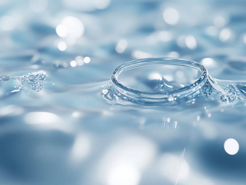 Circular Ripple on the Water Surface with Reflections and Subtle Soft ...