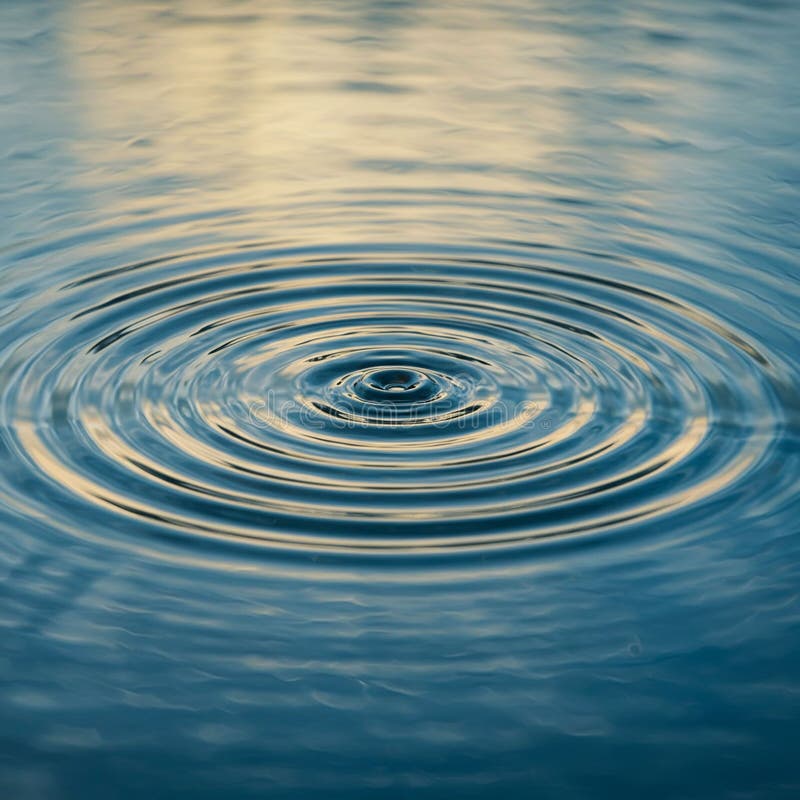 Circular Ripples Radiating Outward on a Calm Water Surface, Reflecting ...