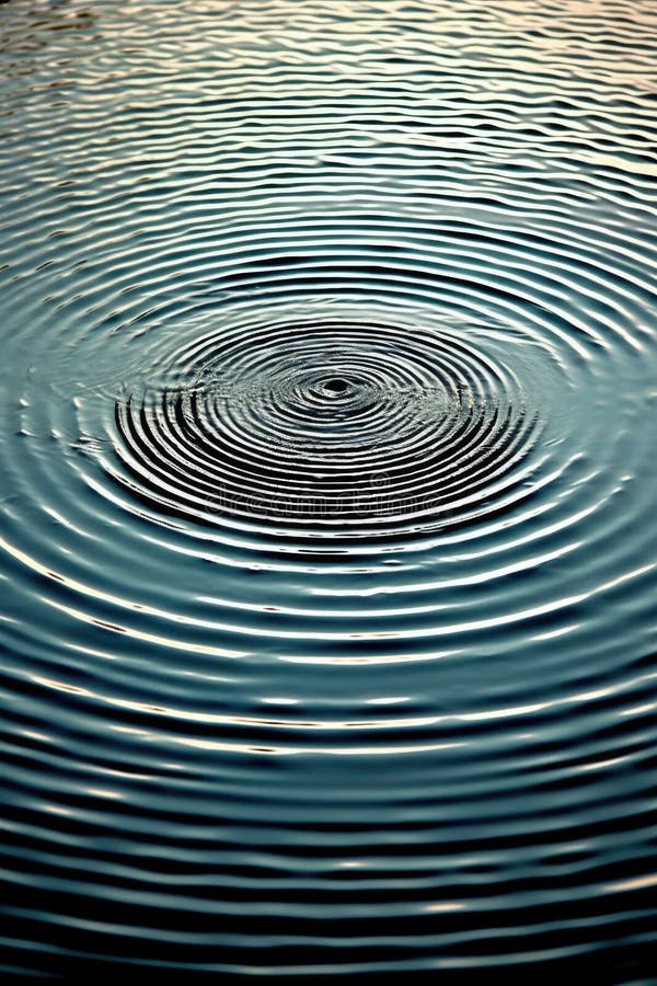 Circular Ripples in Water Caused by a Droplet Stock Illustration ...