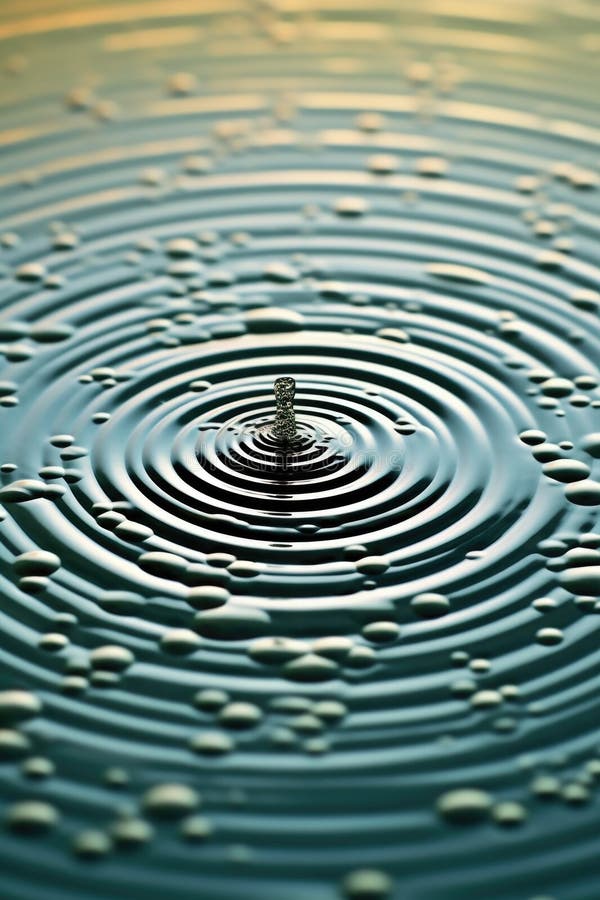 Circular Ripples in Water Caused by a Droplet Stock Illustration ...