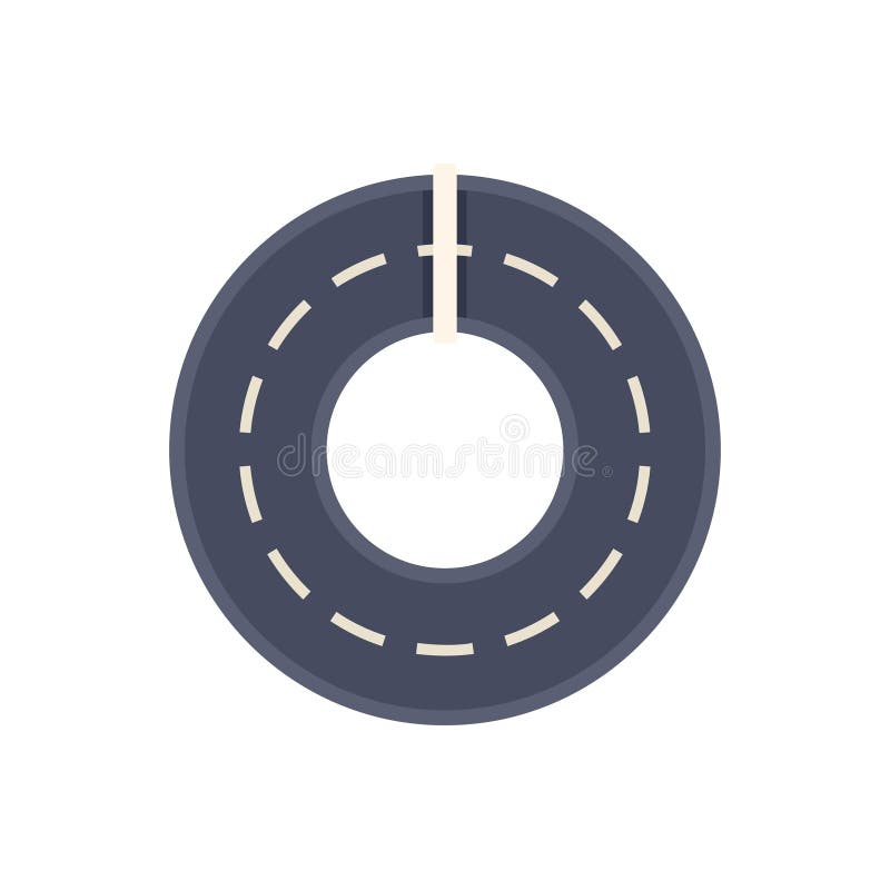 Circular Road with Markings Forming a Donut Shape Stock Illustration ...