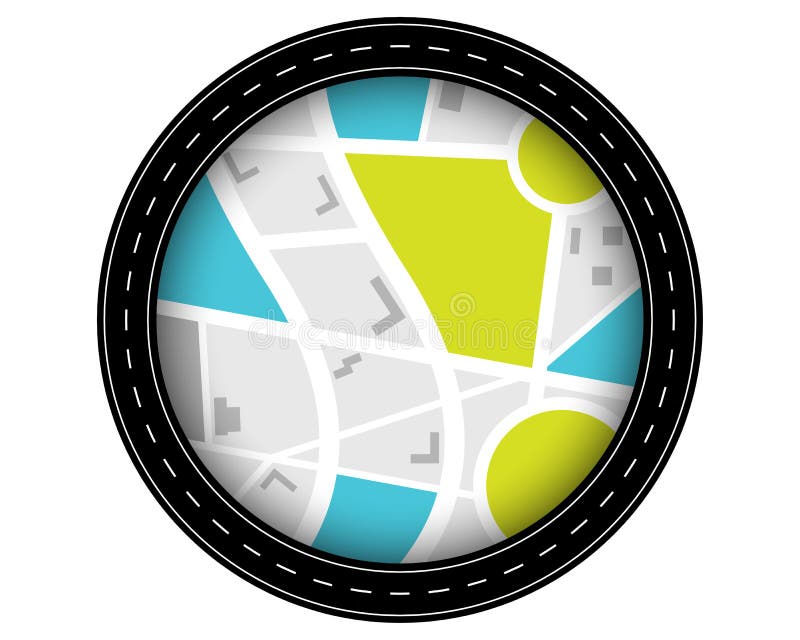 Circular Road Icon, Cartoon Style Stock Vector - Illustration of ...