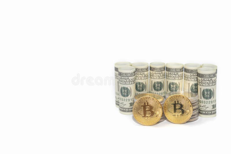 Bitcoins And U.s Dollar Bills Picture. Image: 109913154