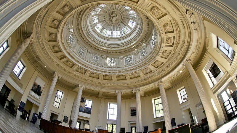 Circular Room with Columns and Skylight, Architectural Design Elements ...