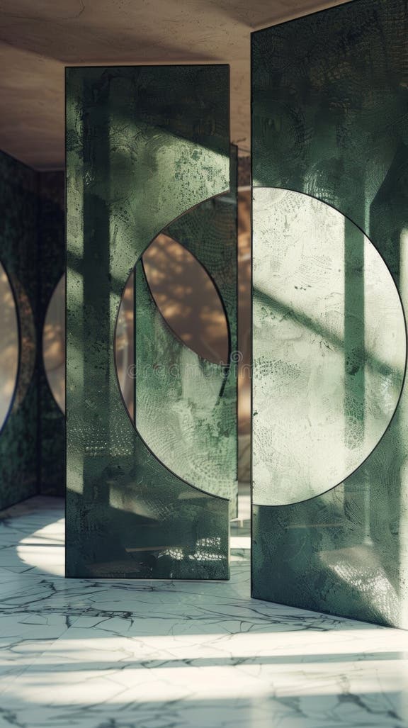 A Circular Room Divider with Intersecting Arcs Creating a Mesmerizing ...