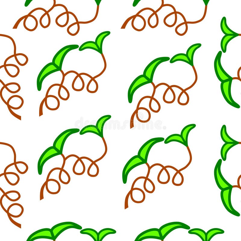 Circular Root with Beautiful Small Leaves Seamless Pattern Stock Vector ...