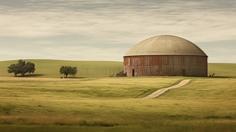 Circular round barn stock illustration. Illustration of illinois ...