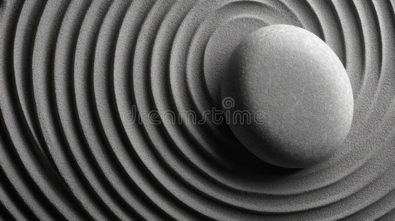 Circular Sand Pattern with Smooth Stone Stock Illustration ...