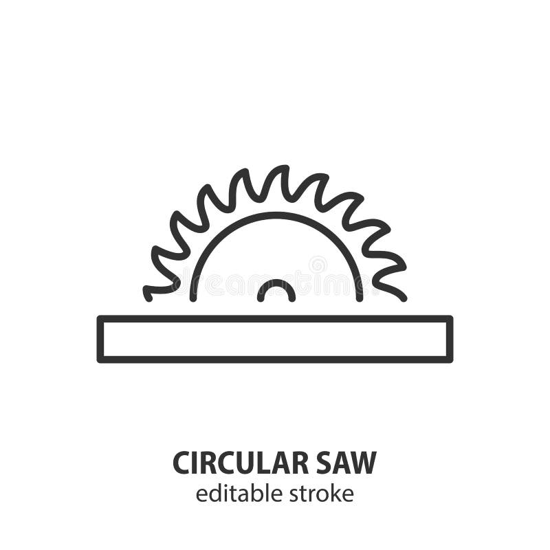 Circular Saw Blade Line Icon. Joinery Vector Symbol Stock Vector ...