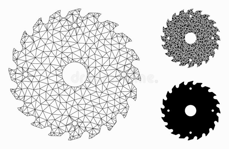 Circular Saw Blade Vector Mesh Wire Frame Model and Triangle Mosaic ... Circular Saw Blade Vector Mesh Wire Frame Model and Triangle Mosaic ...