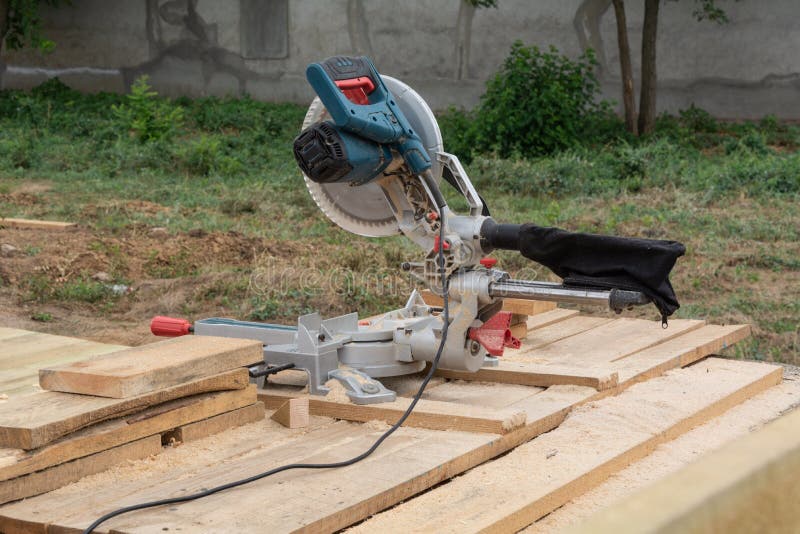 Circular Saw on a Construction Site. Building Tools Stock Image - Image ...