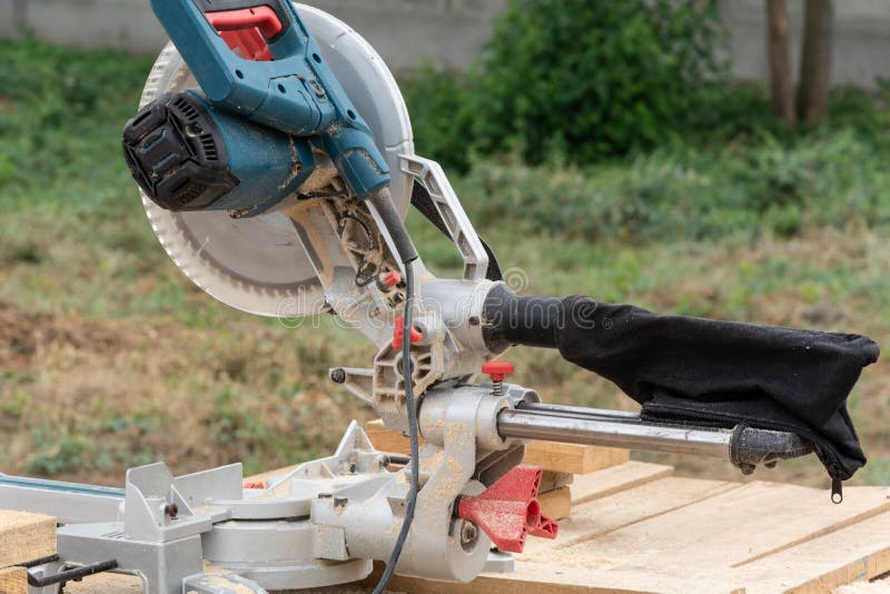 Circular Saw on a Construction Site. Building Tools Stock Photo - Image ...