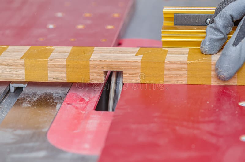 Circular Saw Cuts Grooves in Board in Carpentry Workshop Stock Image ...