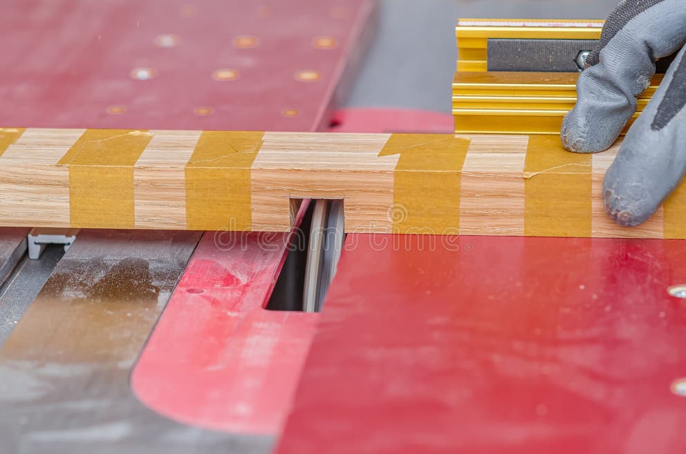 Circular Saw Cuts Grooves in Board in Carpentry Workshop Stock Image ...