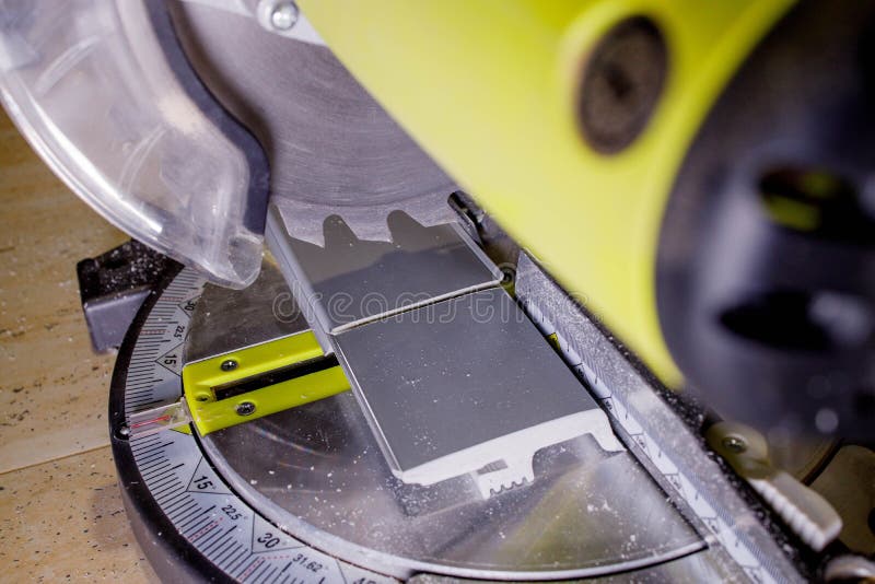 The Circular Saw Cuts the Plinth. Tool for Repair Work. Stock Image ...