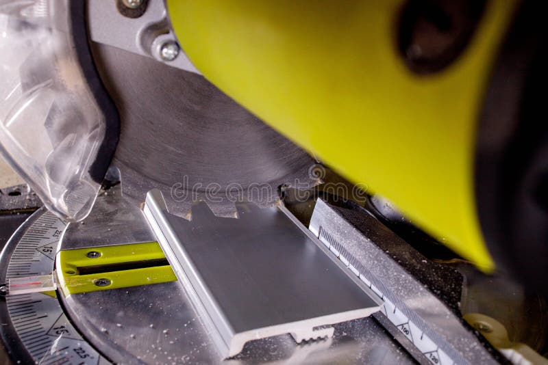 The Circular Saw Cuts the Plinth. Tool for Repair Work Stock Image ...