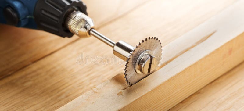 Circular Saw for Milling Machine Cutting Hole in Wooden Plank Stock ...