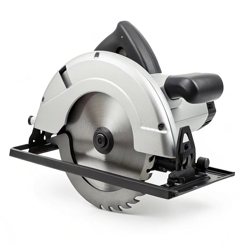 Circular Saw with Sharp Blade on White Background Stock Illustration ...