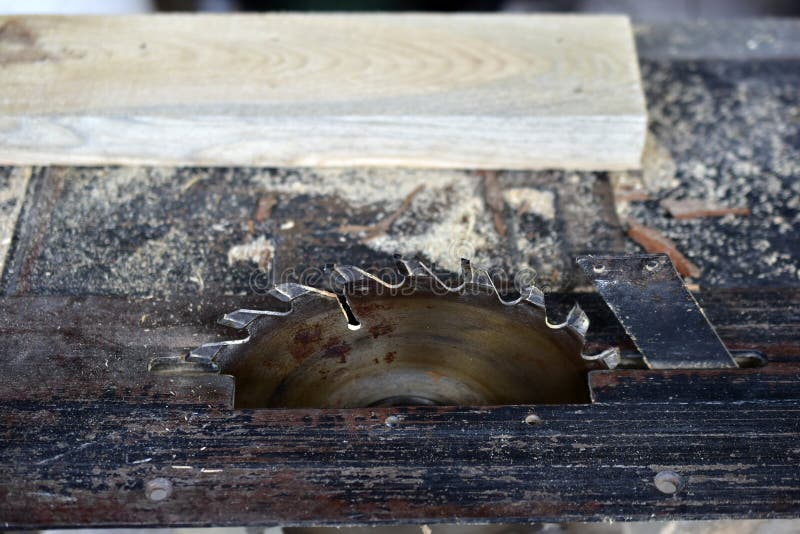 Circular Saw in the Woodworking Machine in the Garage Stock Photo ...
