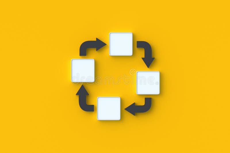 Circular Scheme Made of Empty Buttons and Arrows Stock Illustration ...