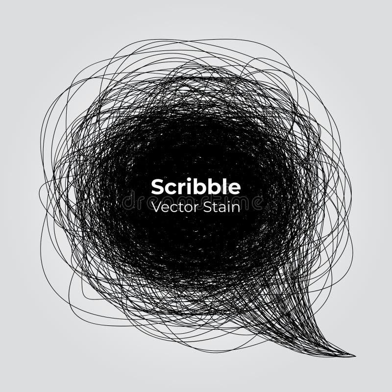 Scribble Vector of Rounded Pencil Lines in Messy Spiral Pattern with ...