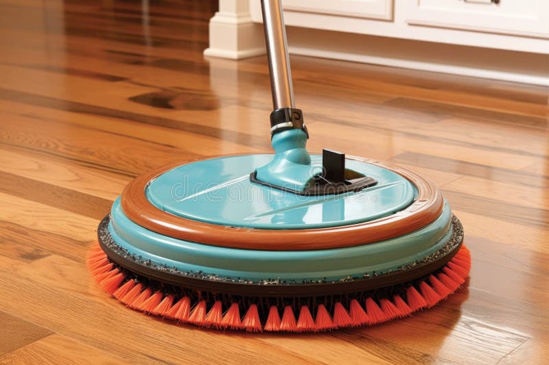 Circular Scrubbing Brush on a Power Floor Cleaner Stock Photo - Image ...