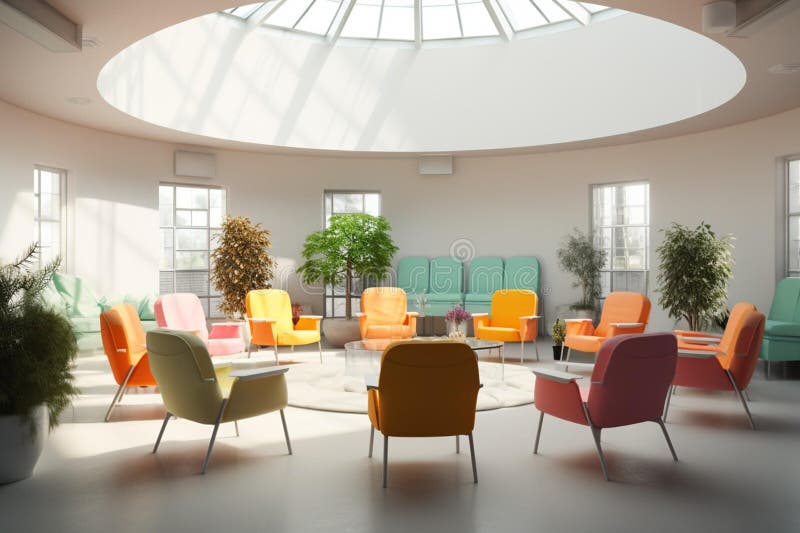 Circular Seating Arrangement, with a Bright, Natural Skylight Overhead ...