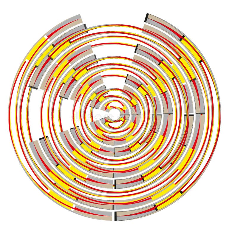 Circular Segment Pattern. Layered Ring Design. Bright Spiral ...