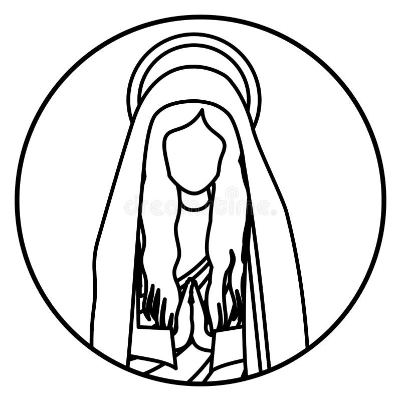 Virgin Mary Outline Stock Illustrations – 326 Virgin Mary Outline Stock ...