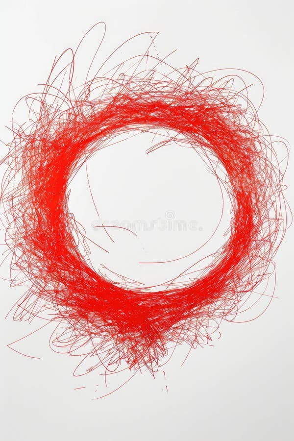 A Circular Shape Formed by Red Hair on a White Surface Stock Photo ...