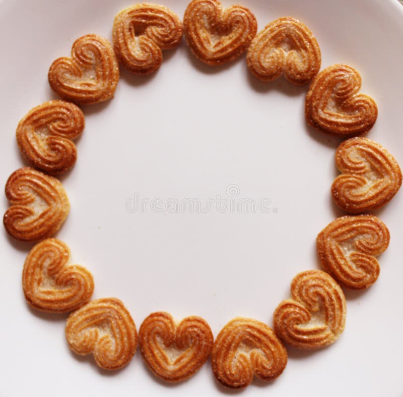 Circular Shape Made with Heart Shaped Cookies Stock Photo - Image of ...