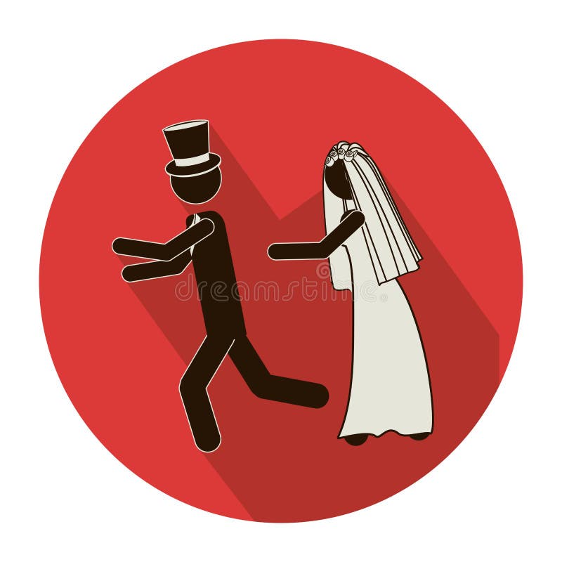 Pictogram of Wedding Couple with Costumes Stock Vector - Illustration ...