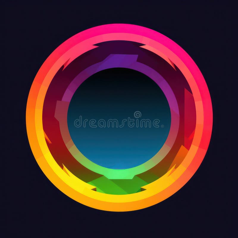Circular Shape in Rainbow Colors with Sharp Edges Stock Photo ...