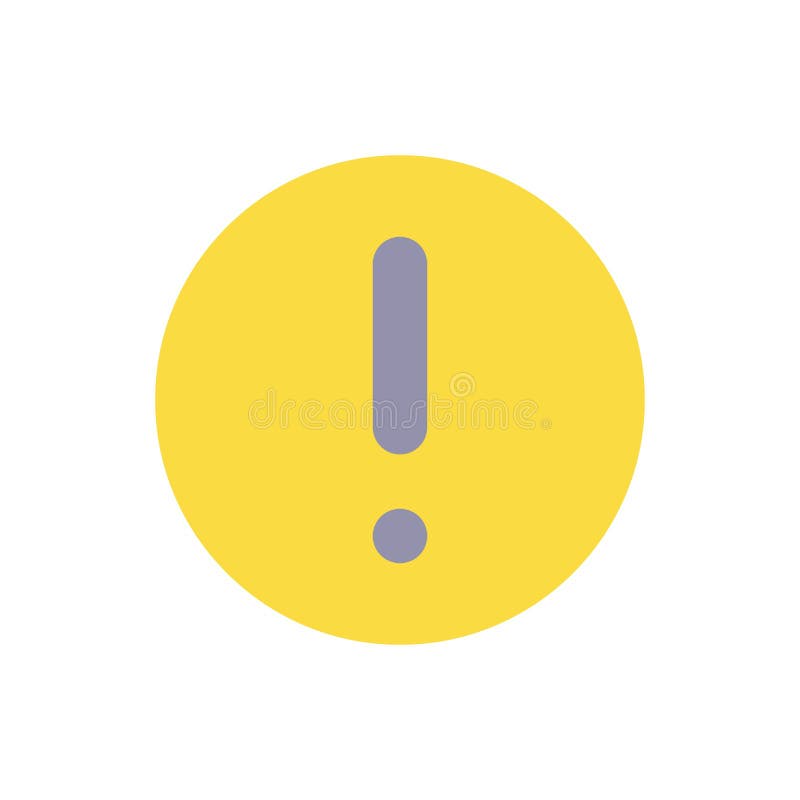 Circular Shaped Exclamation Mark Flat Color Ui Icon Stock Vector ...