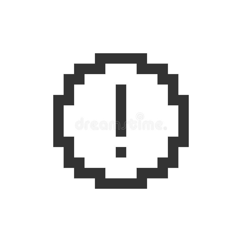Circular Shaped Exclamation Mark Pixelated Ui Icon Stock Vector ...